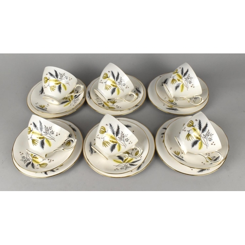 A Colclough Tea Set for Six (One Saucer Glued)