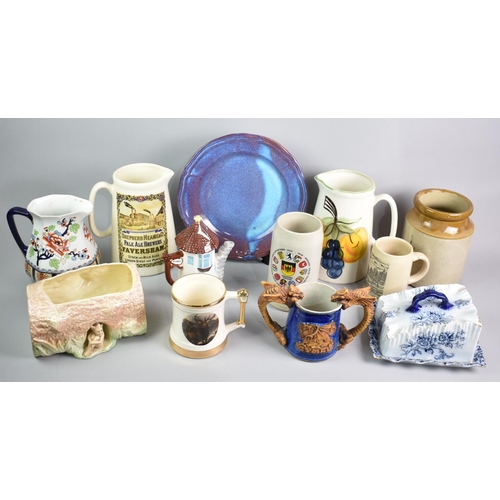 A Collection of Various Ceramics to Comprise Jugs, Welsh Dragon Handle ...
