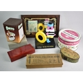 A Collection of Various Advertising Tins, Reproduction Mirror Etc