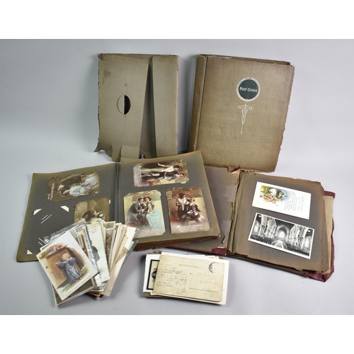 Two Postcard Albums and Collection of Loose Postcards Etc, Condition Issues