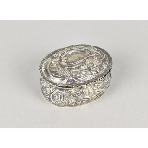 A Late Victorian Silver Box with Scrolled Repousse Decoration ...