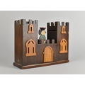 A Vintage Hand Made Wooden Castle Toy with Weighted 'Mickey Mouse ...