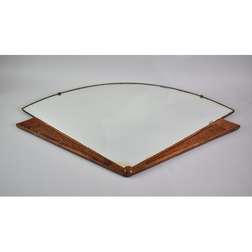 An Art Deco Fan Shaped Wall Mirror, 74x37cm