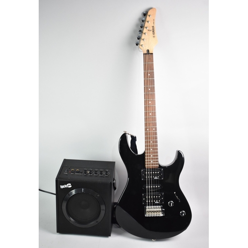 A Yamaha ERG121 Electric Guitar together with a Rock Jam Guitar Amplifier