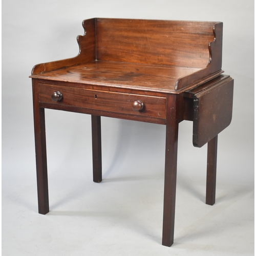 A 19th Century Mahogany Low Washstand Table with Galleried Back, Single ...