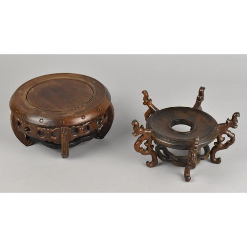Two Chinese Vase Stands, for 15cms Diameter Vases