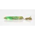 A Vintage Plastic Faux Jade Bookmark with Gilt Wire Tassel, 9.5cm Long