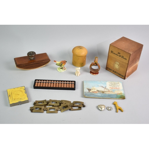 A Collection of Sundries to include Wooden Blotter, Powder Compact ...