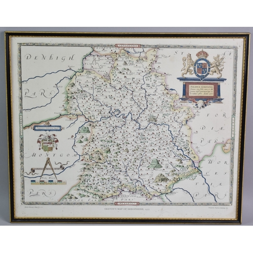 A British Museum Reprint of Saxton's Map of Shropshire 1577, 51x39