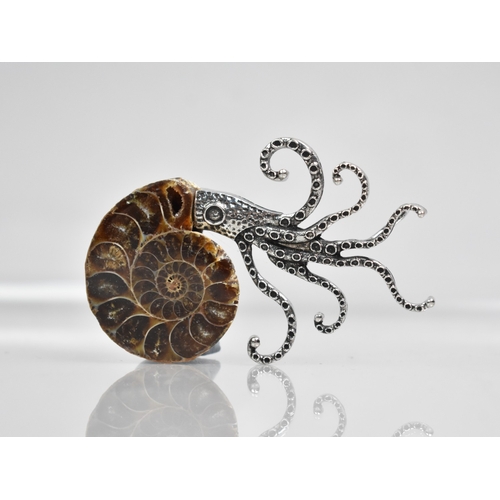 A Novelty Brooch Formed From an Ammonite Shell, Realistically Modelled ...