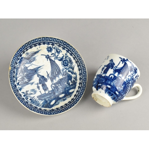 A Late 18th Century Caughley/Worcester Fisherman Pattern Cup and Saucer ...
