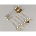 Two Victorian Teaspoons Together with a Set of Five Silver Teaspoons ...
