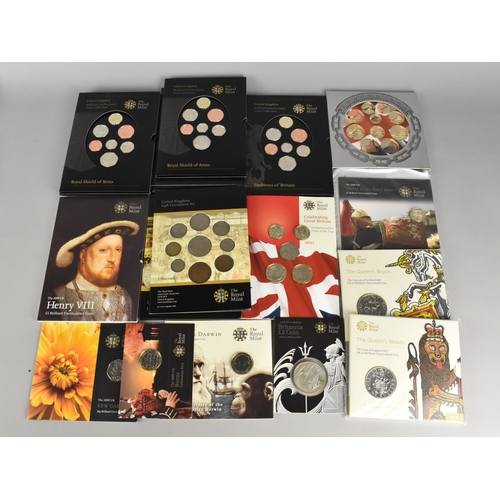 A Collection of Various Royal Mint Coin Sets and Commemorative Coins to ...