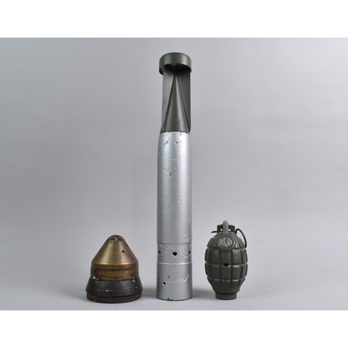 A Practice Grenade, Spent Shell and a German Fuse Timer Cap