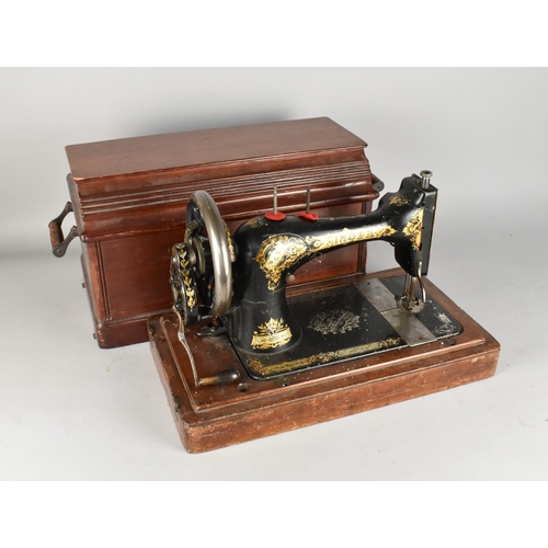 A Cased Vintage Manual Singer Sewing Machine