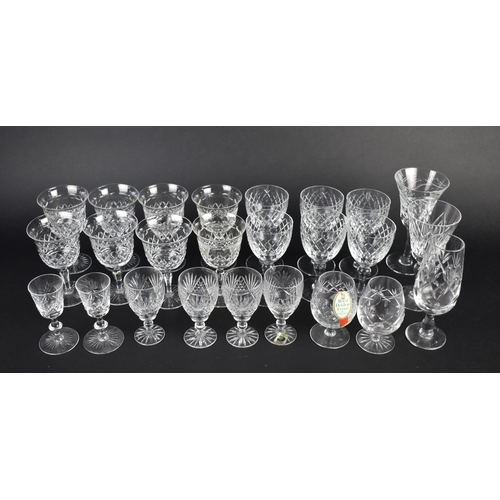 A Collection of Various Cut Glass Drinking Glasses to Comprise Webb ...
