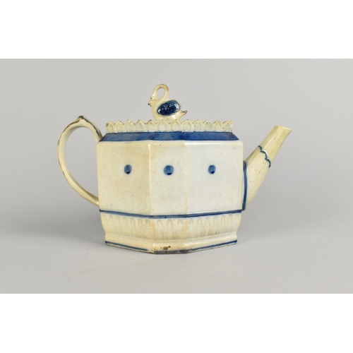 A Late 18th/19th Century English Blue and White Pearlware Teapot with ...