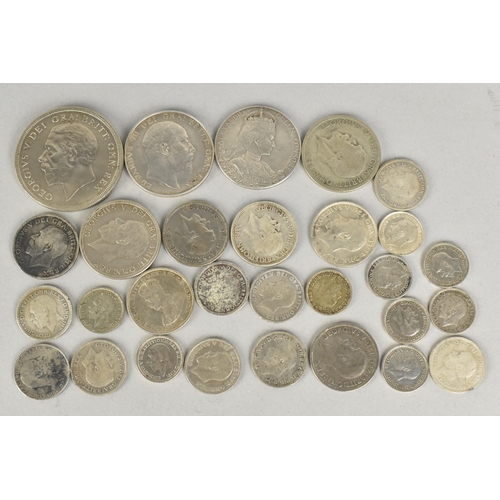 A Collection of Edward VII and George V Silver Coinage to Include ...