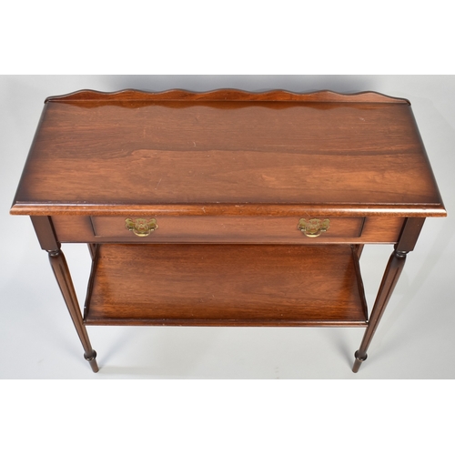 A Reproduction Mahogany Galleried Hall Side Table with Single Long ...