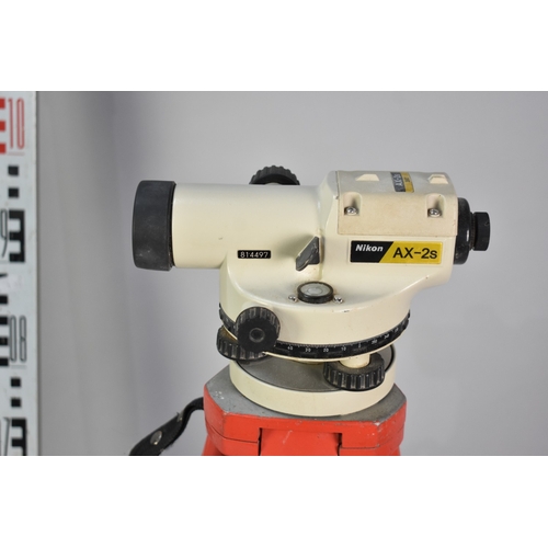 A Nikon Automatic Level, AX-2S, together with Tripod and Telescopic ...