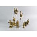 A Collection of Brass Items to include Fox Door Knocker, Cylindrical ...
