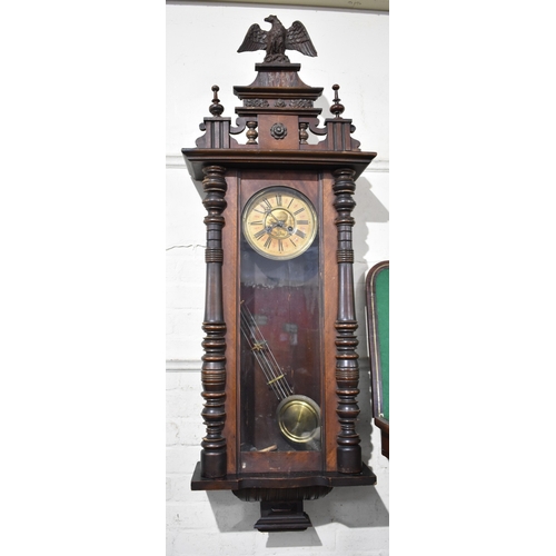 A Late Victorian American Vienna Style Wall Clock with Eagle Finial, In ...