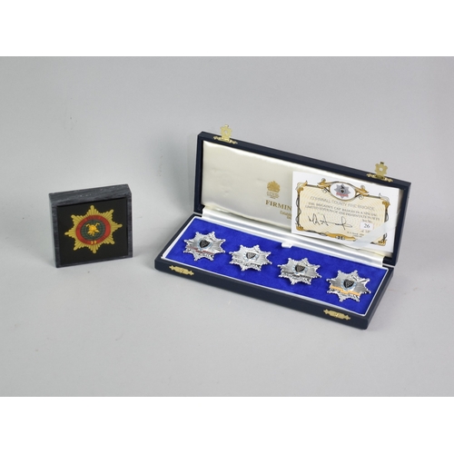 A Cased Set of Cornwall County Fire Brigade Cap Badges, 1948-1998 ...
