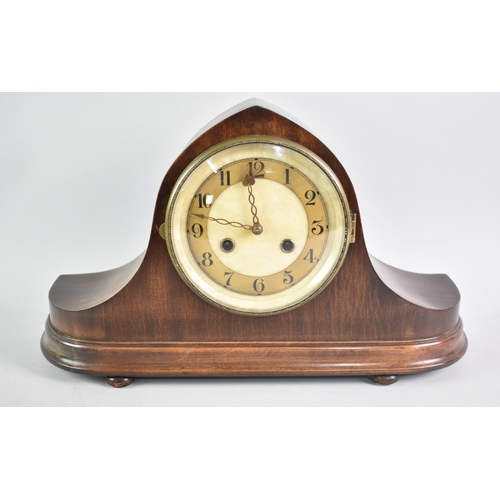 A Mahogany Cased Lancet Shape Presentation Mantel Clock with Plaque ...