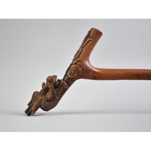 A Carved Chinese Walking Stick having Handle in the Form of a Dragon ...