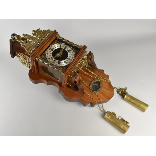 A Late 20th Century Wall Hanging Atlas Clock with Two Weight Movement