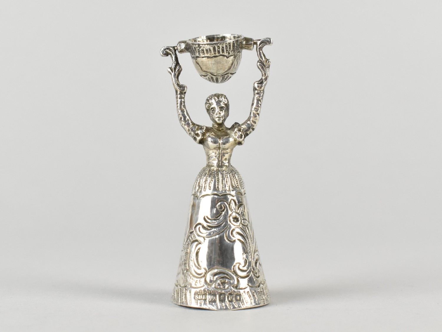 A German Silver Marriage or Wager Cup Modelled as a Maiden, Import Mark ...