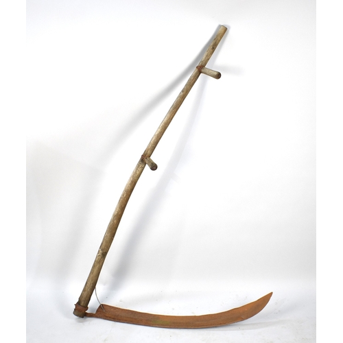 A Vintage Wooden Handled Scythe