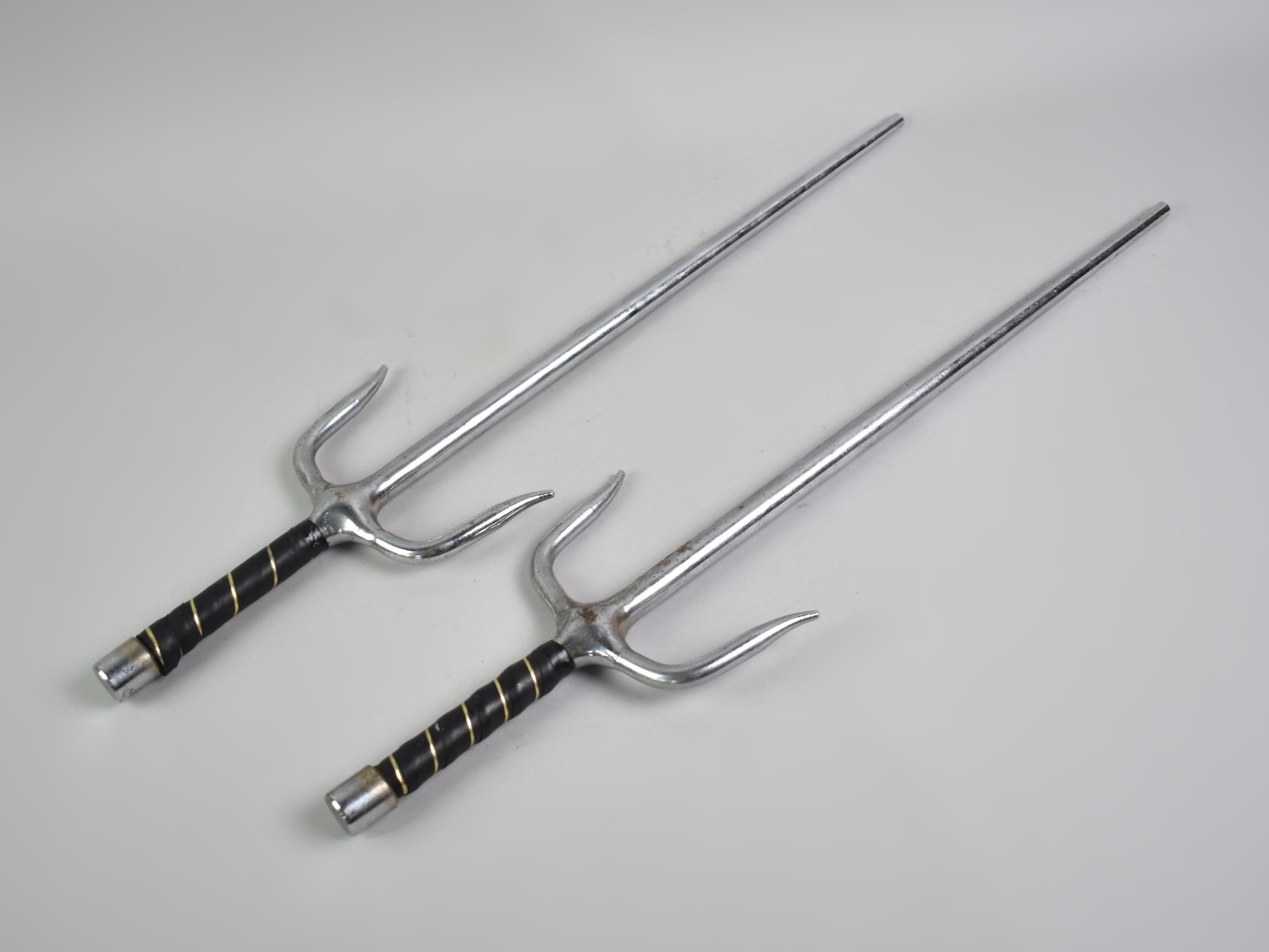A Pair of Japanese Sai Martial Arts Training Weapons, 55cms Long