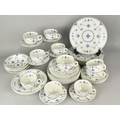 A Furnivals Blue and White Denmark Pattern Service to Comprise Plates ...