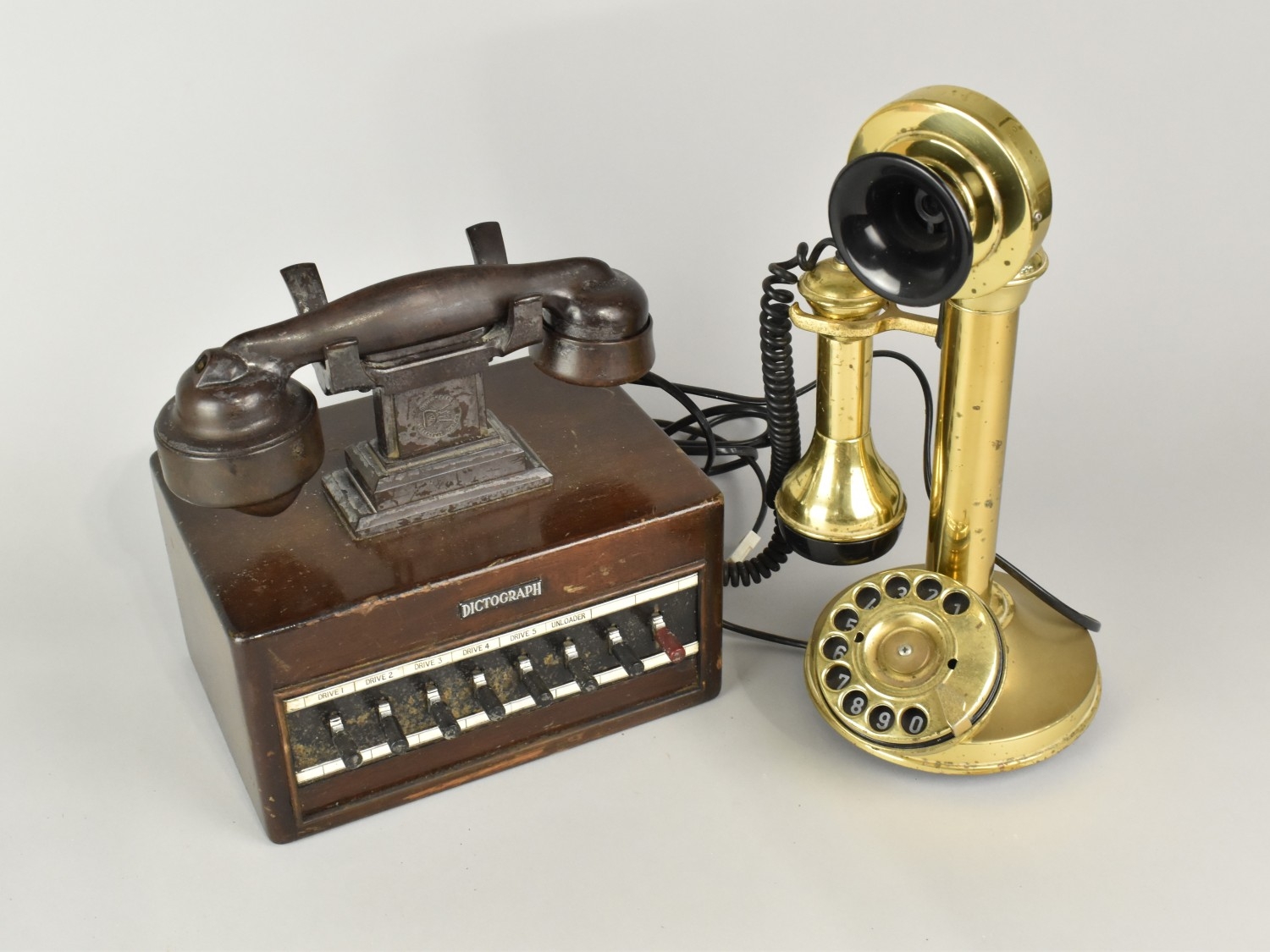 A Vintage Dictograph Ten Line Telephone System with Bakelite Handset ...