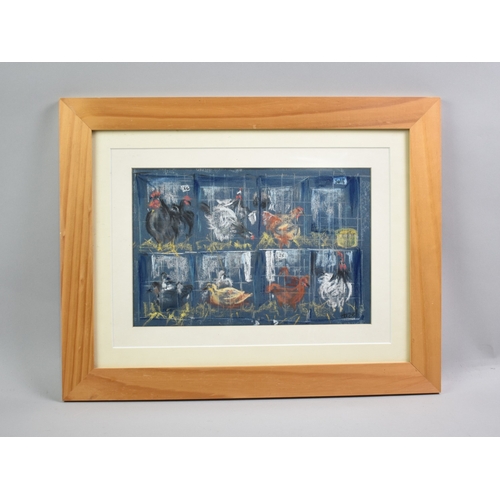 A Small Framed Pastel by Hazel Hawkins, 'The Poultry Hut', 30x20cms