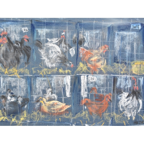A Small Framed Pastel by Hazel Hawkins, 'The Poultry Hut', 30x20cms
