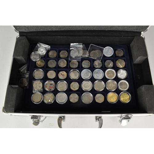 A Case Containing Various 50p Coins to Include 'Kew Gardens' Copy ...