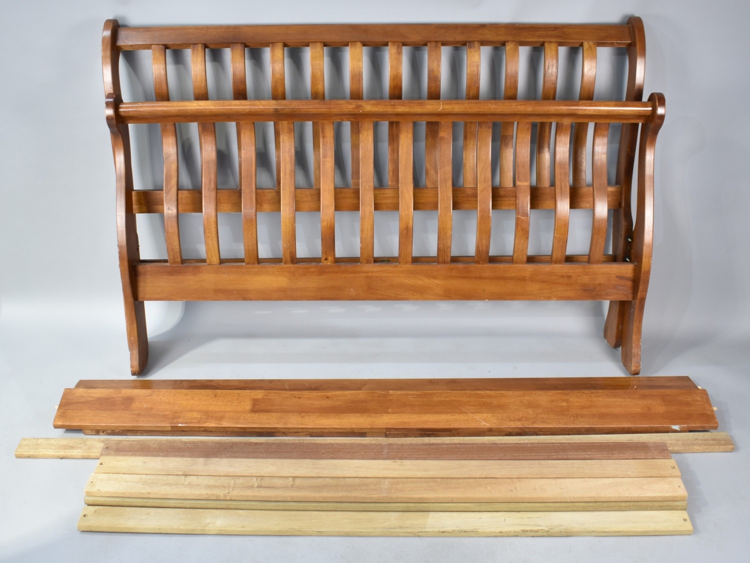 A Late 20th Century Sleigh Bed for 5' Mattress
