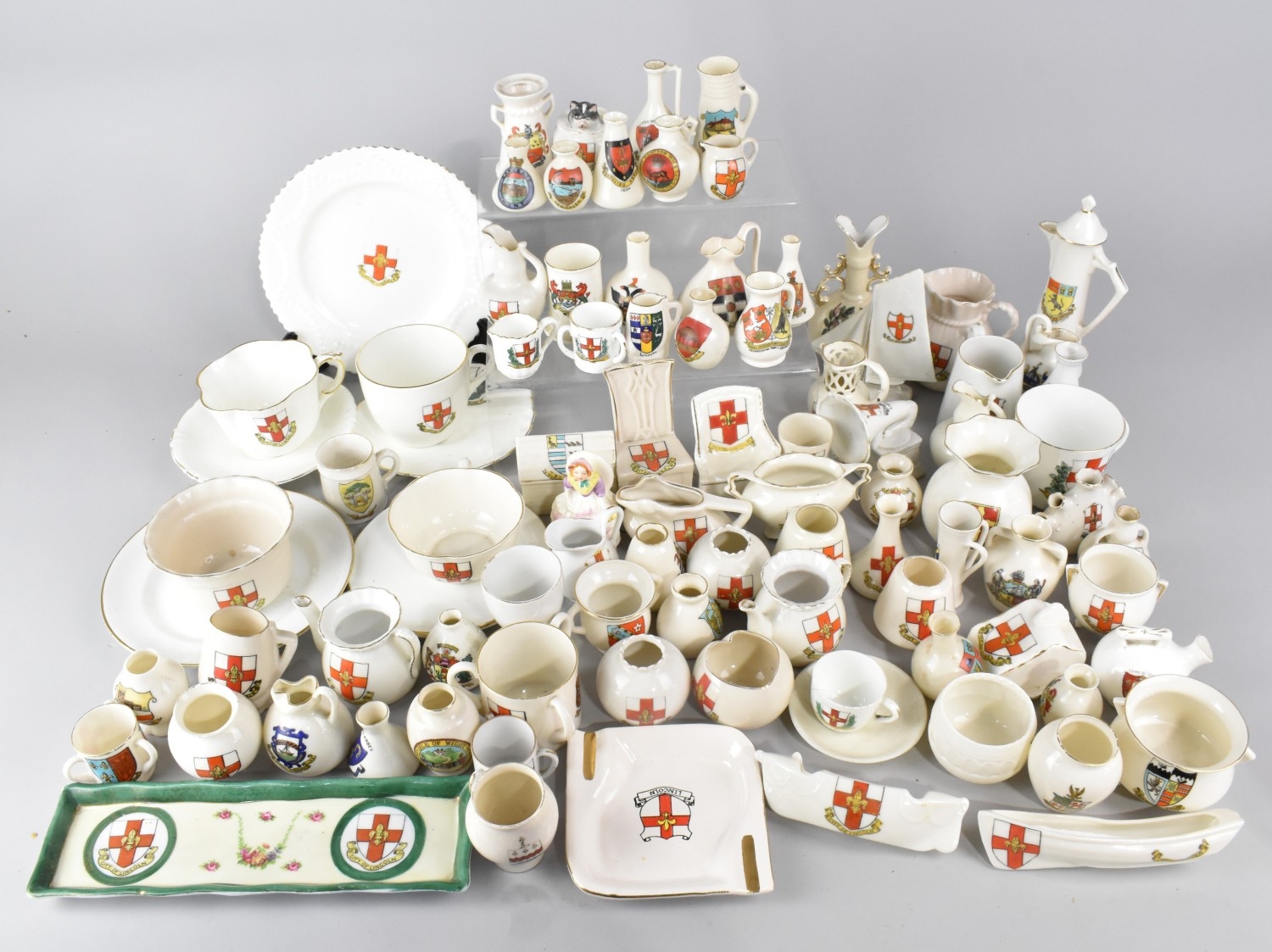 A Large Collection of Various Goss and Other Crested Ware