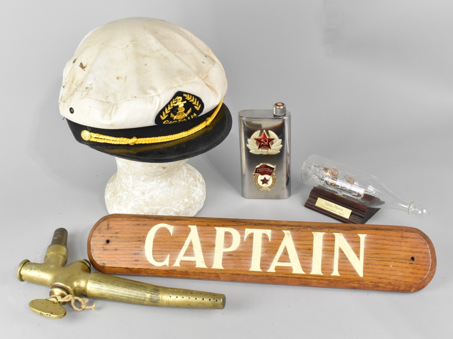 A Collection of Nautical and Other Items to Include Glass Santa Maria ...