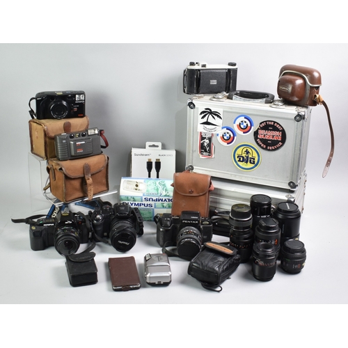 A Collection of Various Cameras and Lens to Include Fujifilm FinePix ...