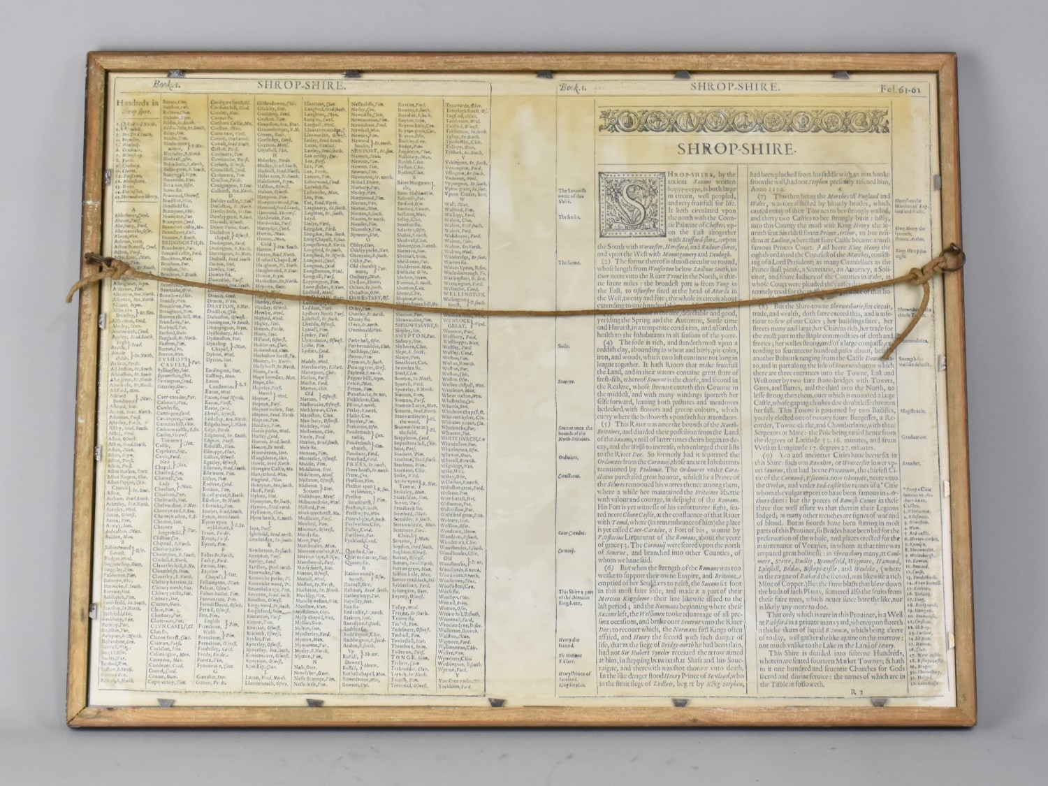A Framed John Speed Map of Shropshire