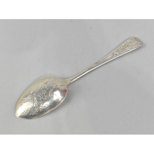A Victorian Silver Spoon, Engraved Floral Decoration, Sheffield ...