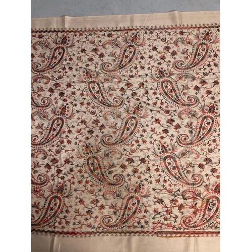 Oriental embroidery wool shawl, Kashmir patterns approximately 223 x 100cm