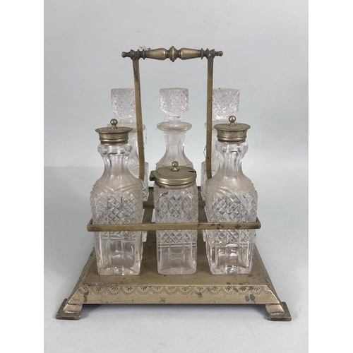 Antique Victorian table condiment set, white metal carrier, white metal ...