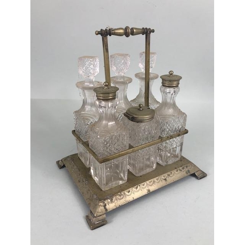 Antique Victorian table condiment set, white metal carrier, white metal ...