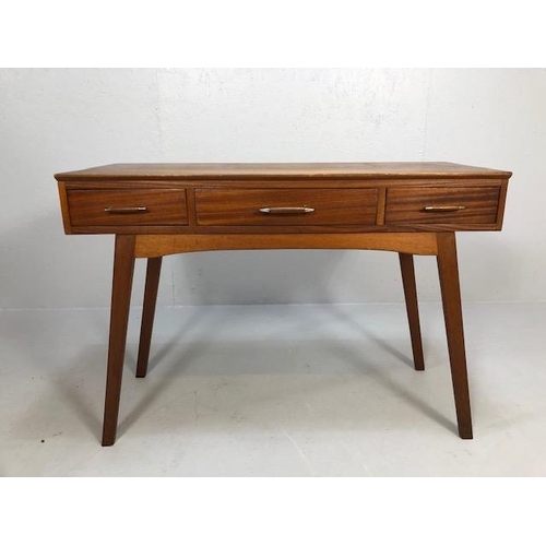 Mid Century Atomic Age style teak desk, three drawer top, on splayed ...