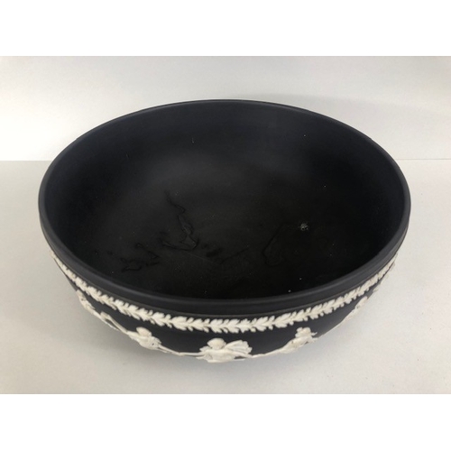Wedgwood black jasper ware bowl decorated with classical figures of the ...