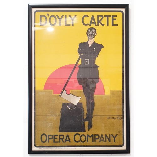 A framed D'Oyly Carte Opera Company poster for Gilbert and Sullivan ...